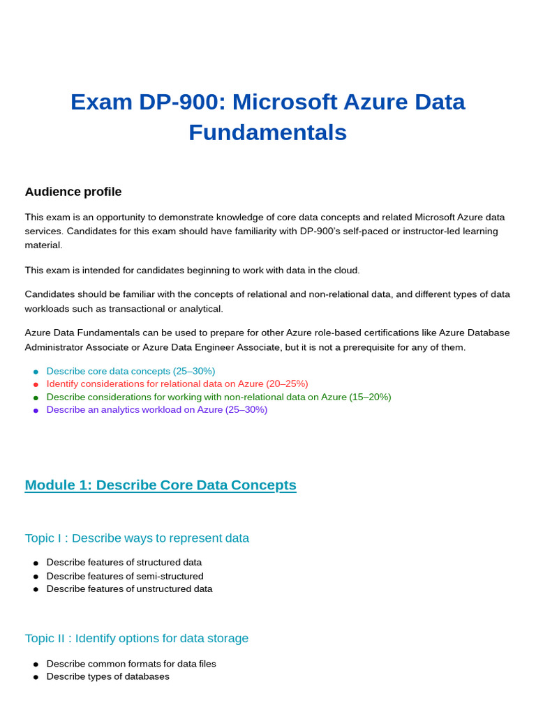 DP-900 Course Content | PDF | Microsoft Azure | Databases
