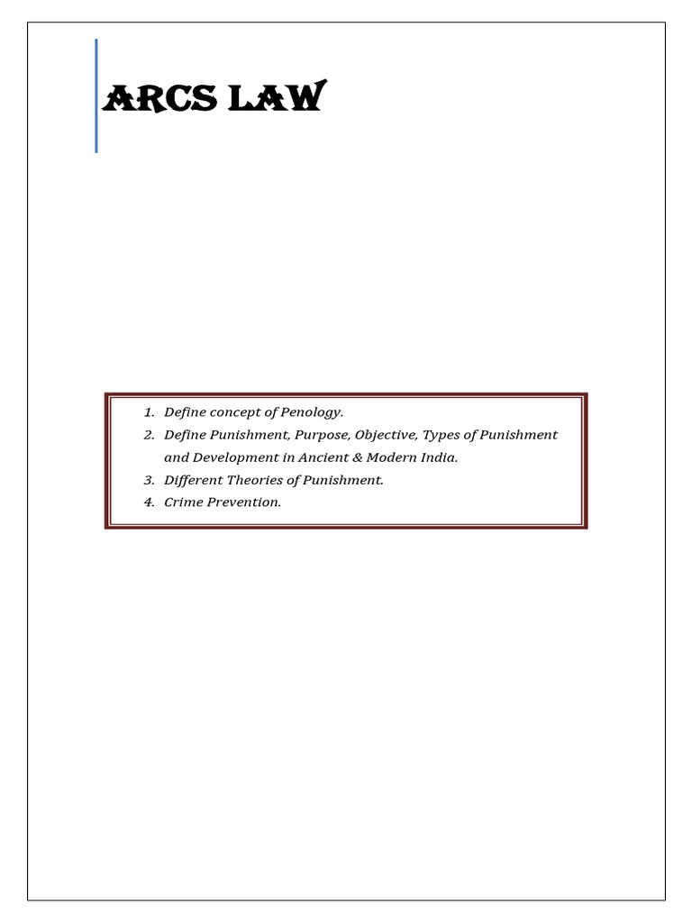 Penology: Theories and Types of Punishment | PDF | Punishments | Crimes