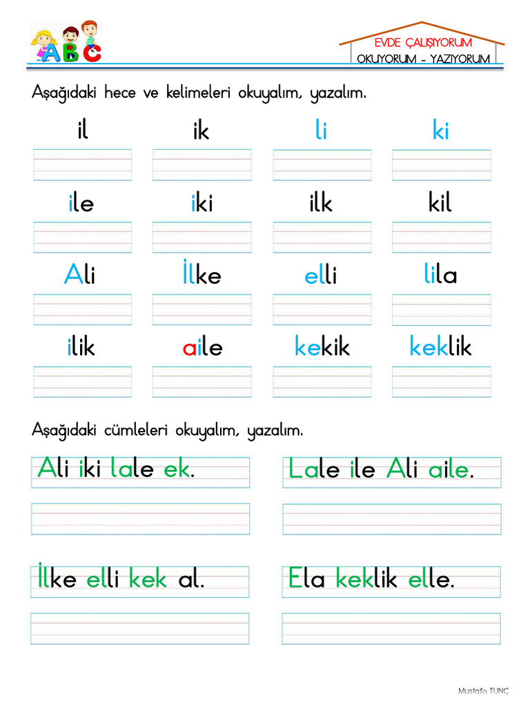 1.sinif Turkce Matematik Odevi | PDF