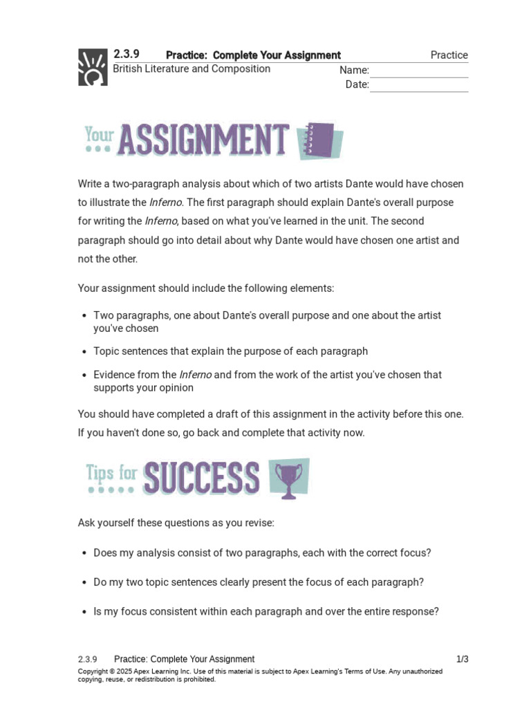 2.3.9 Practice - Complete Your Assignment (Practice) | PDF | Paragraph ...