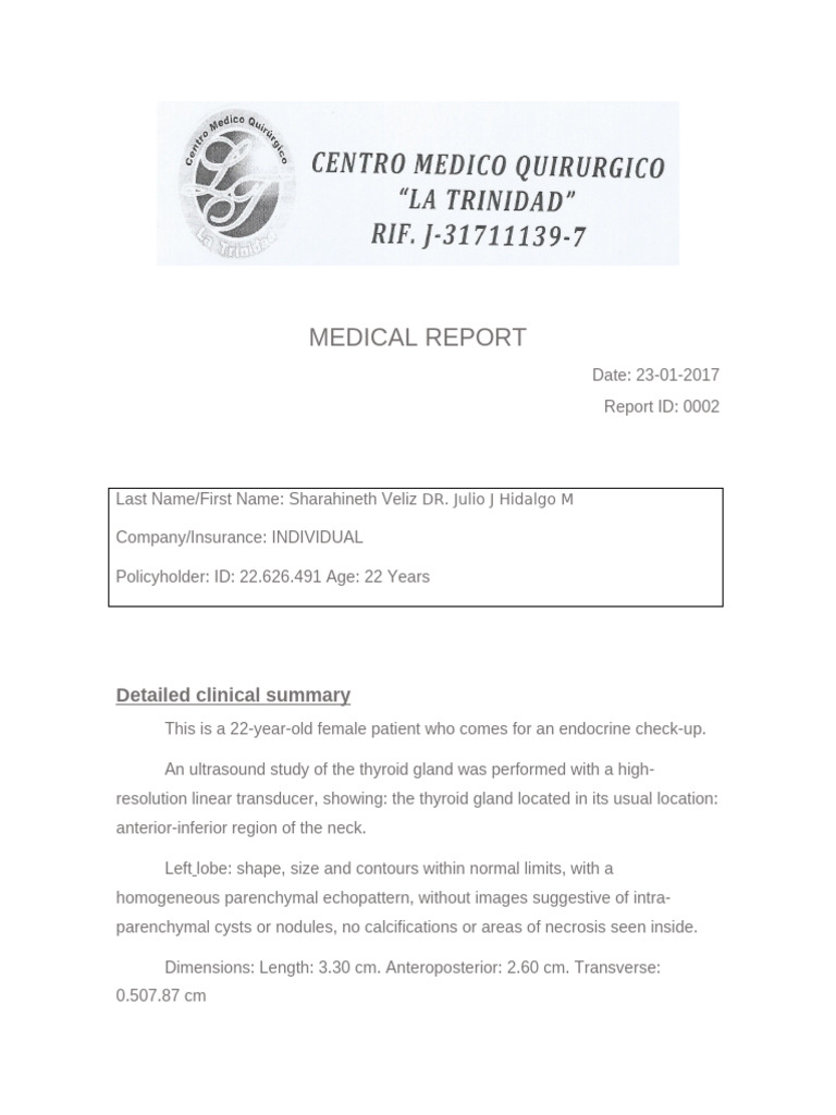 Medical Report Copy | PDF | Thyroid | Biopsy