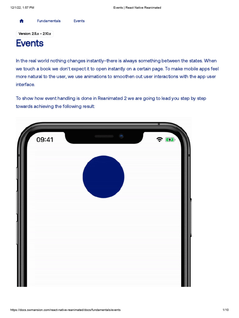 Events - React Native Reanimated | PDF | Software Development | Software Engineering