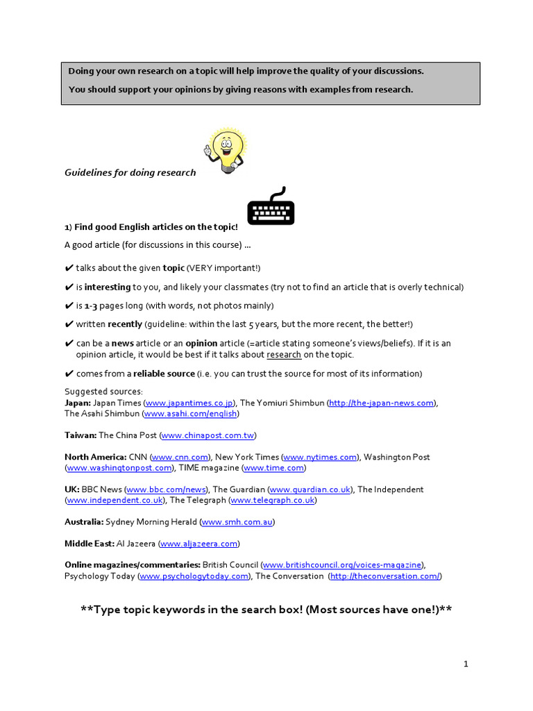 Guide For Research On A Topic | PDF | Cognition | Human Communication