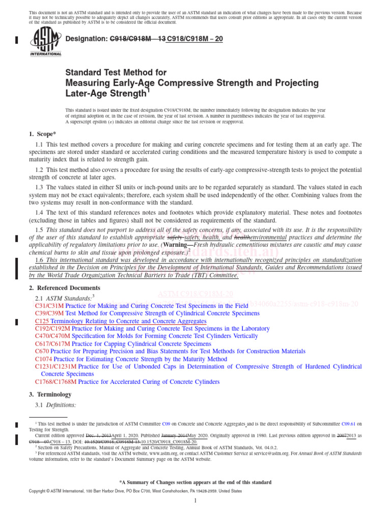 ASTM-C918-C918M-20 | PDF | Concrete | Logarithm