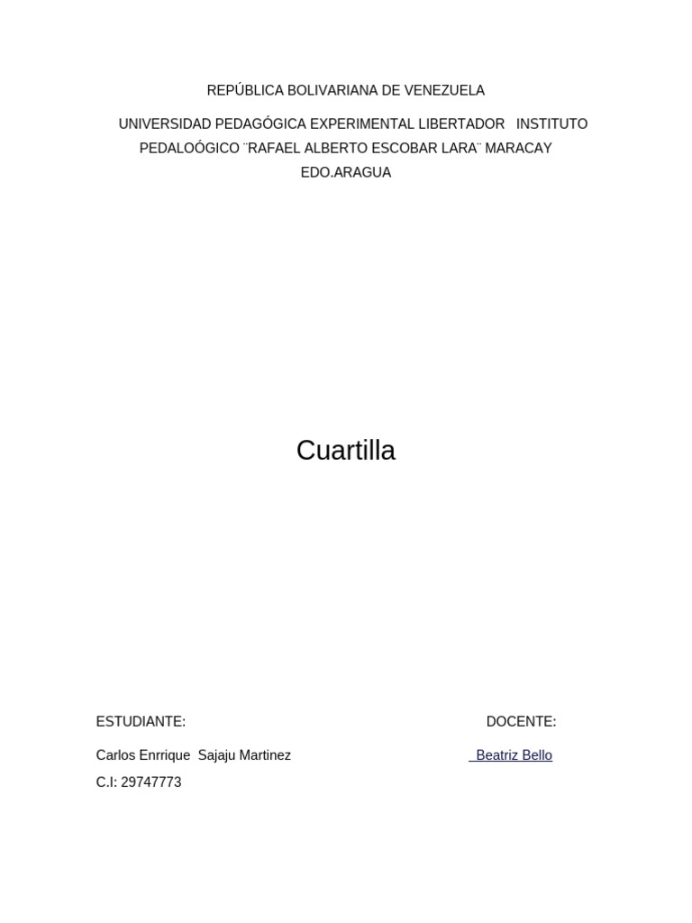 Cuartilla | PDF