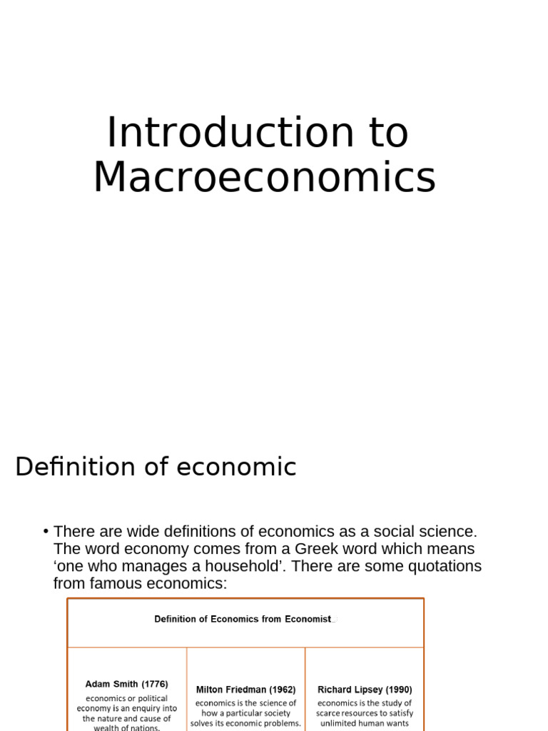 CHAPTER 1 INTRODUCTION TO MACROECONOMICS | PDF | Cost Of Living | Macroeconomics