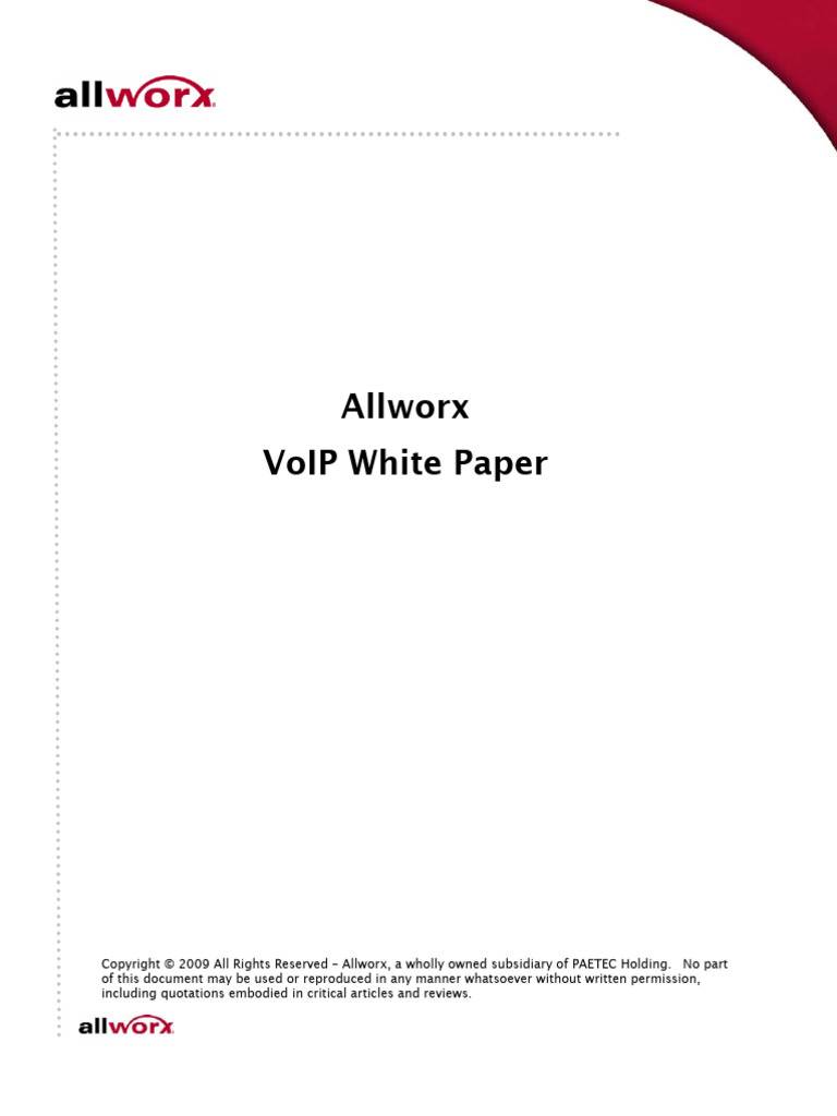 Allworx VoIP_White_Paper | PDF | Voice Over Ip | Computer Network