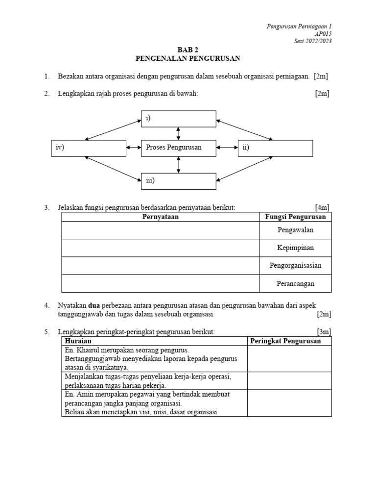 Bab 2 (Pengenalan Pengurusan) | PDF