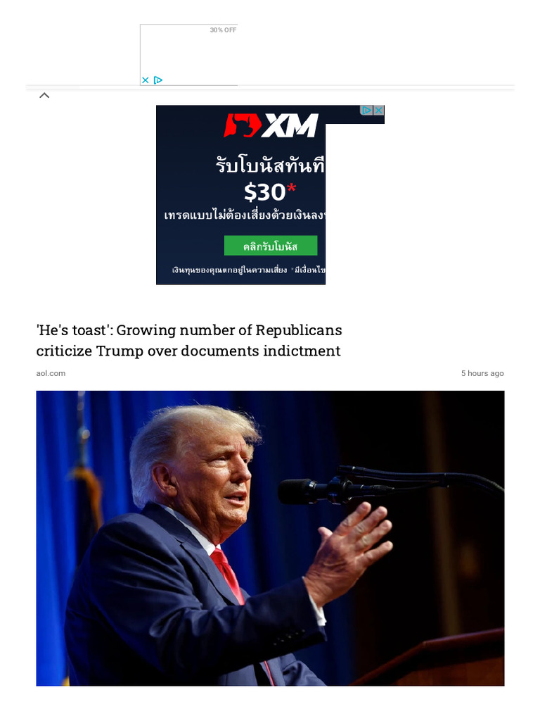 'He's Toast' - Growing Number of Republicans Criticize Trump Over | PDF ...