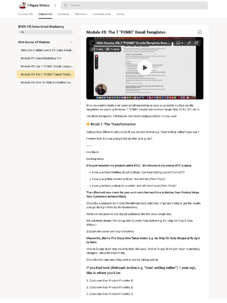 03 - 7 - FOMO - Email Templates | PDF