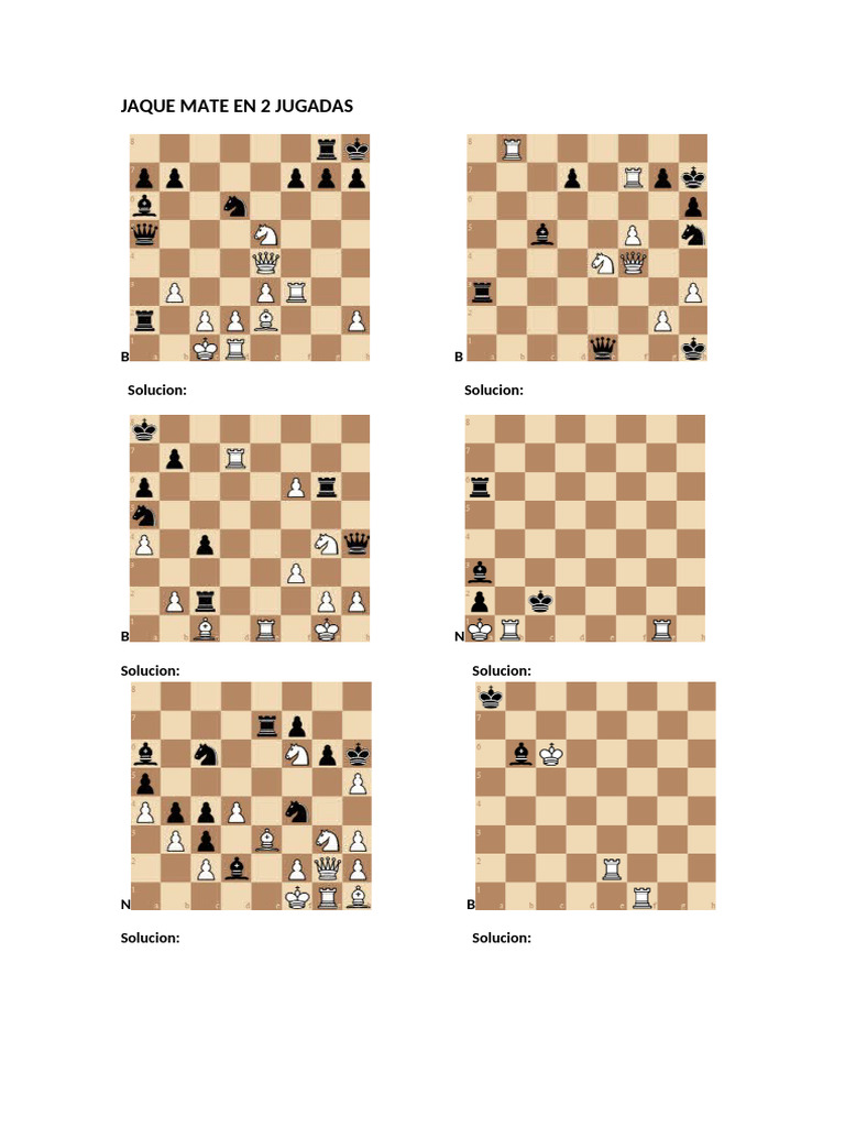 Jaque Mate en 2 Jugadas | PDF