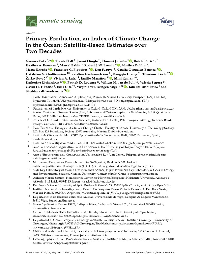 @Kulk_et_al_2020 | PDF | Primary Production | Phytoplankton