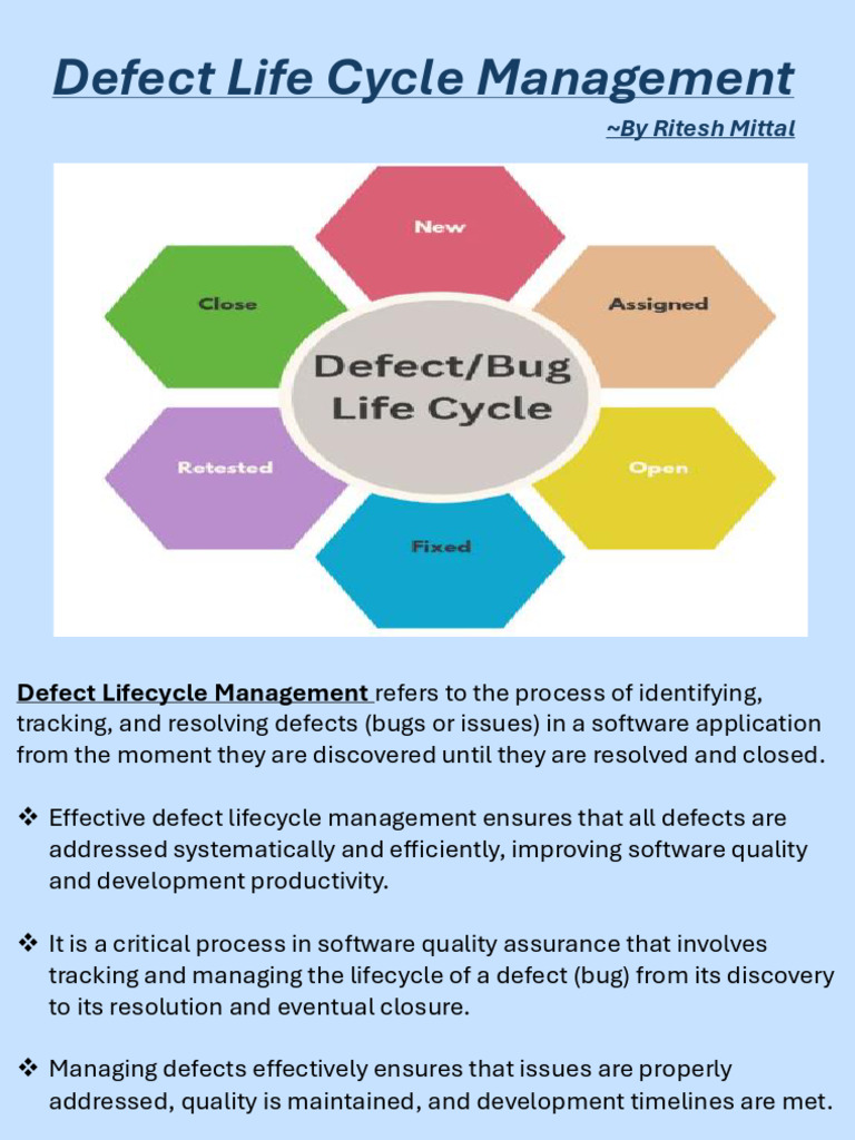 Defect Life Cycle Management | PDF | Software Development | Software ...