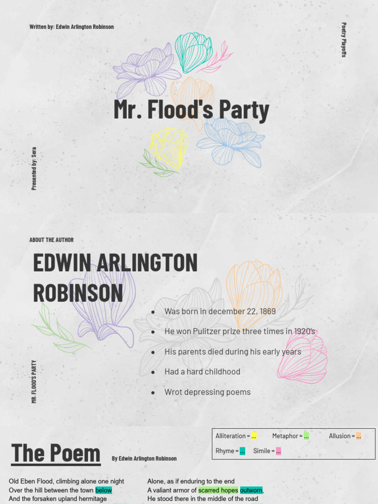 Mr. Flood's Party By: Edwin Arlington Robinson (Presentation) | PDF ...