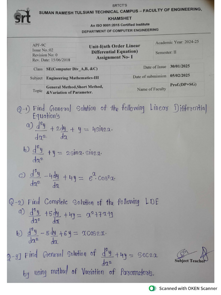 Assignment No-1 EM-III | PDF