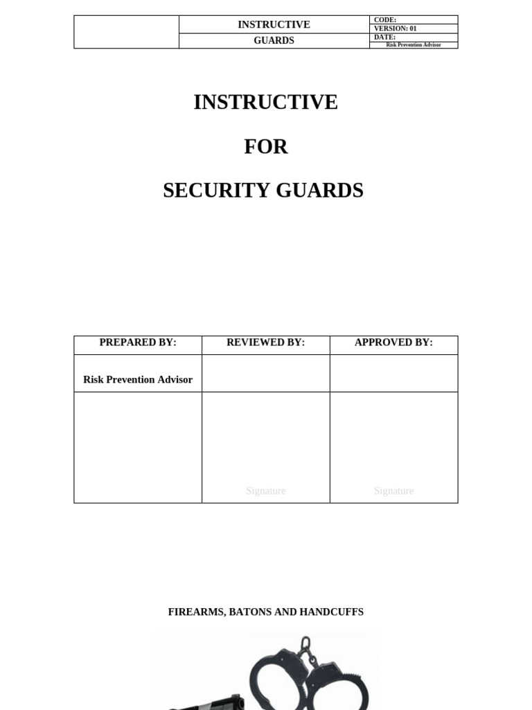 Instructions For Security Guards | PDF | Detention (Imprisonment ...