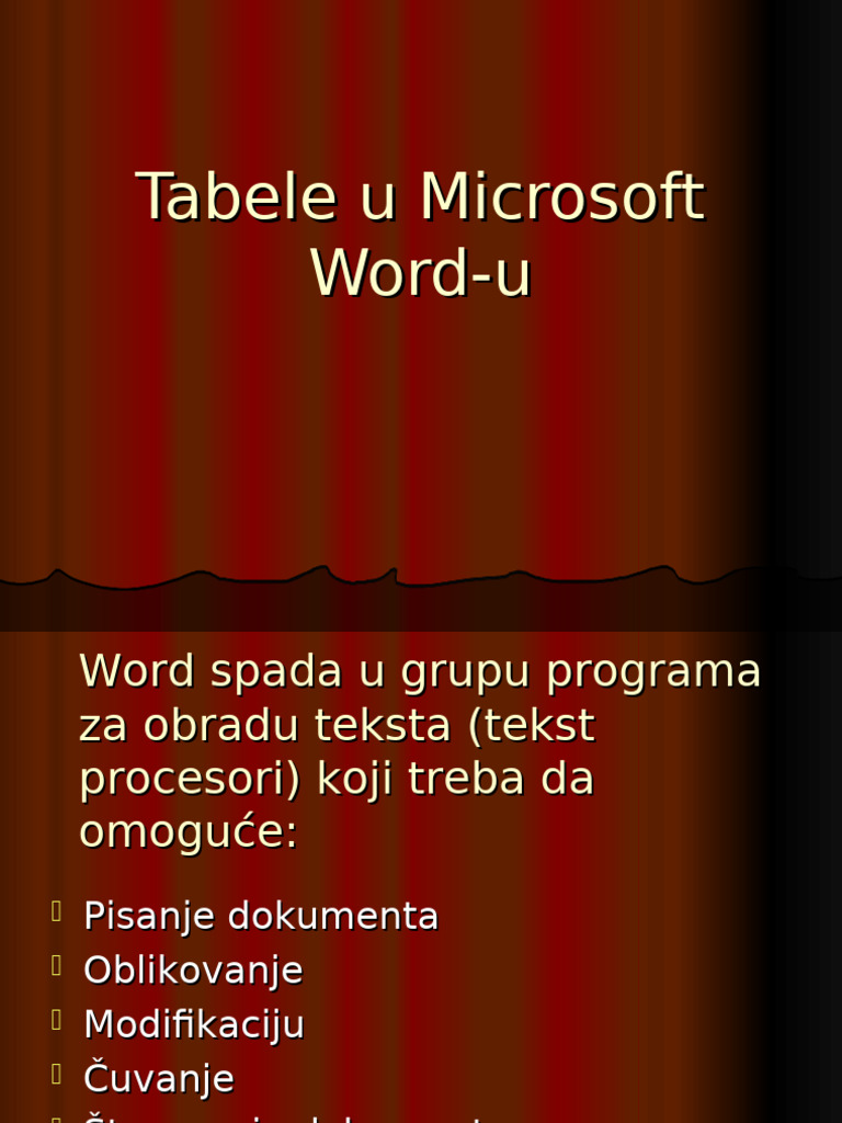 Tabele U Word-U | PDF