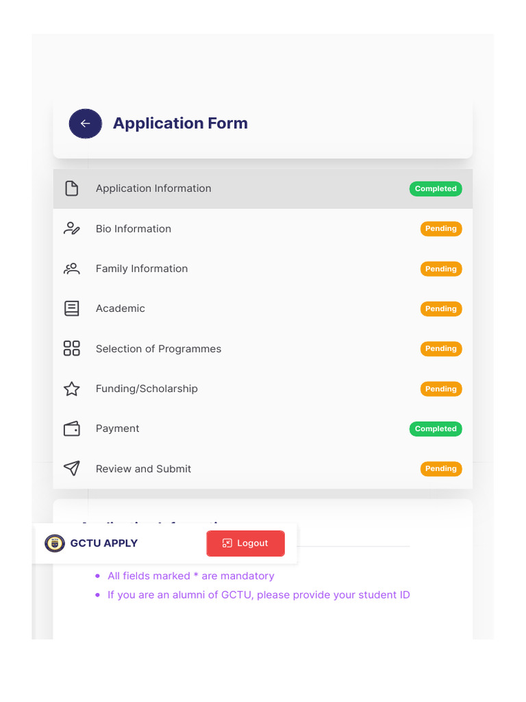 GCTU Application Form Guide | PDF