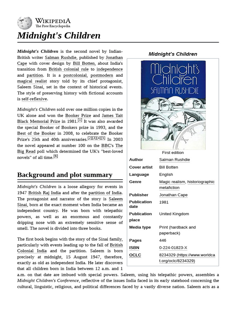 Overview of Midnight's Children | PDF