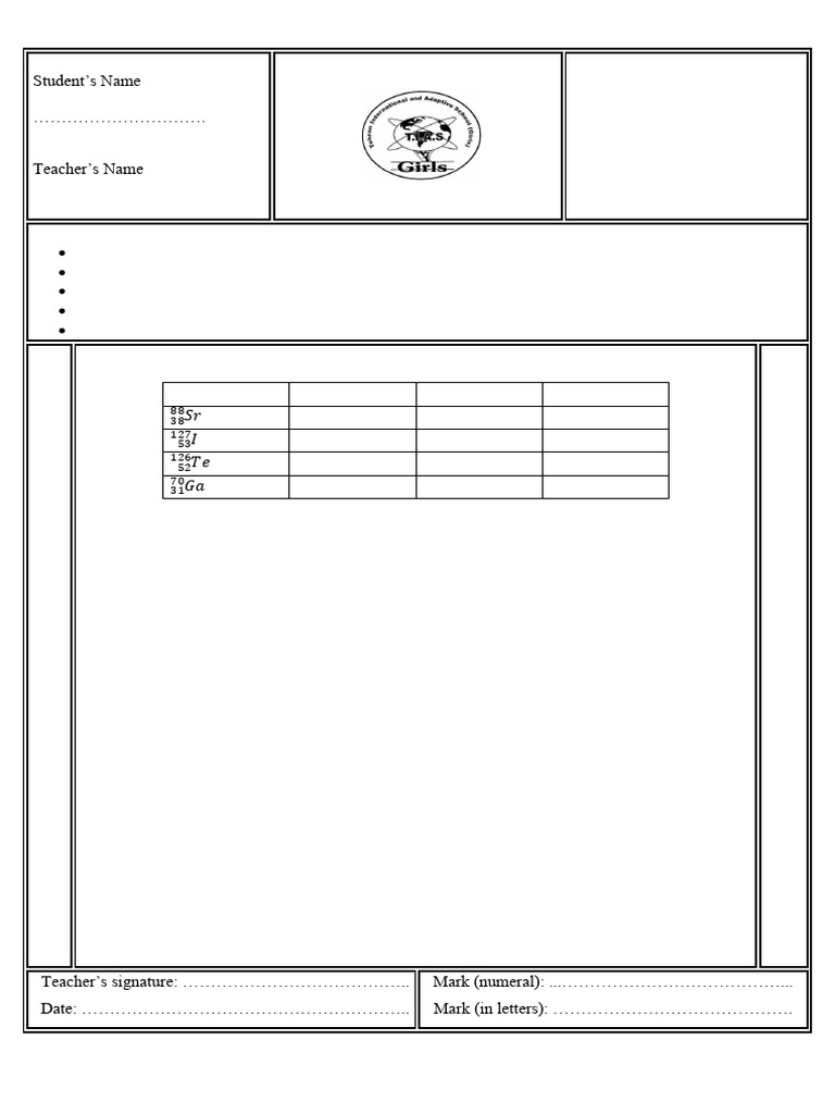 Grade 10 Chemistry Quiz | PDF | Chemical Bond | Atoms