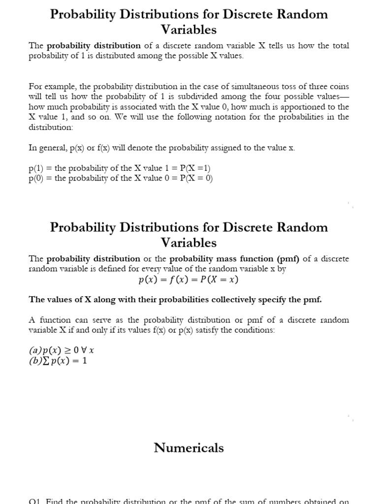 Topic 2_Discrete Random Variables and Probability Distributions | PDF | Probability Distribution ...