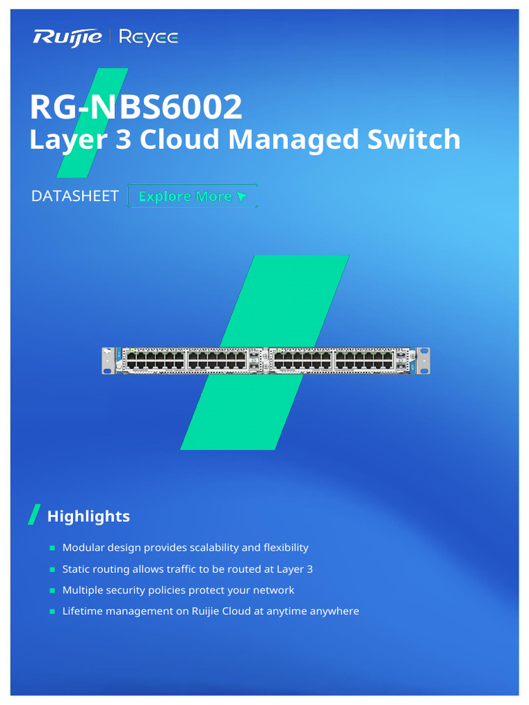RG-NBS6002 Datasheet 20250124 | PDF | Network Switch | Computer Networking