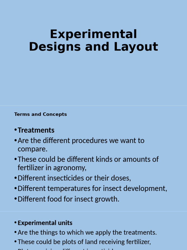 3-Experimental Designs and Layout | PDF | Experiment | Placebo