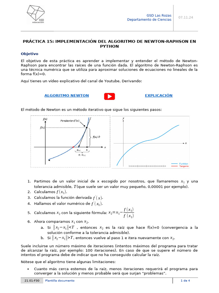 P15. Algoritmo de Newton | PDF | Algoritmos | Iteración