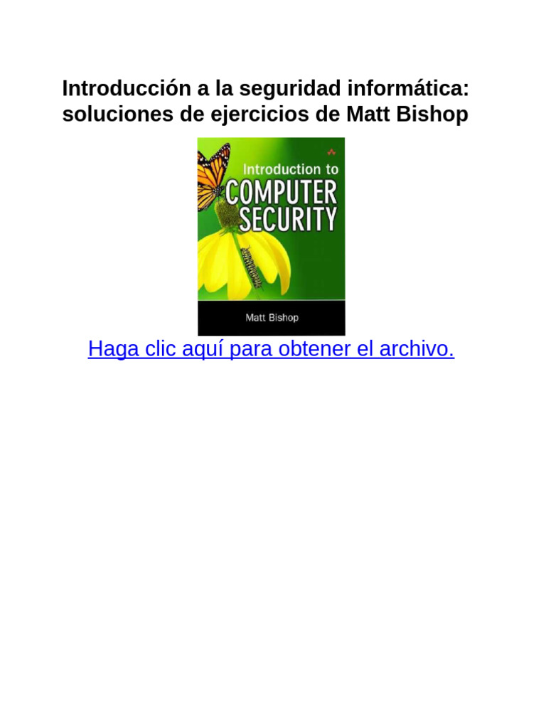 Soluciones de Seguridad Informática de Matt Bishop | PDF | La seguridad ...