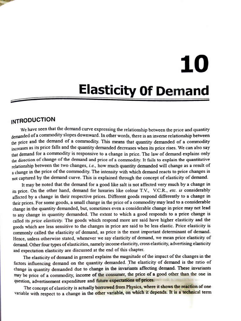Module 1 (Unit II Elasticity of Demand) | PDF