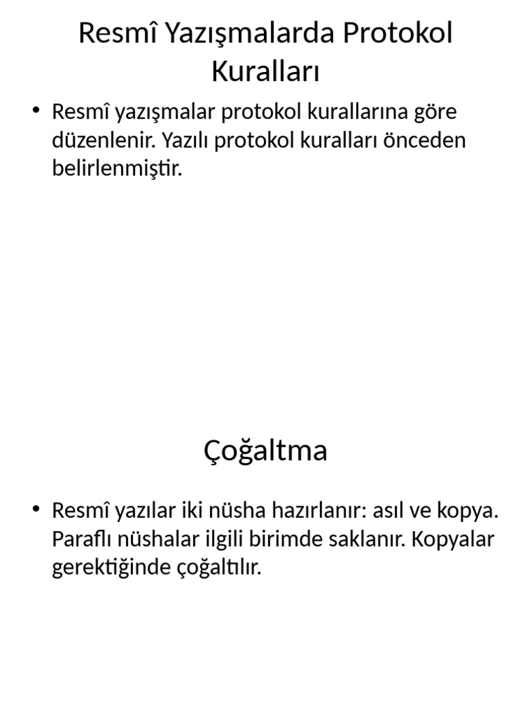 Resmi Yazismalar Protokol Kurallari | PDF