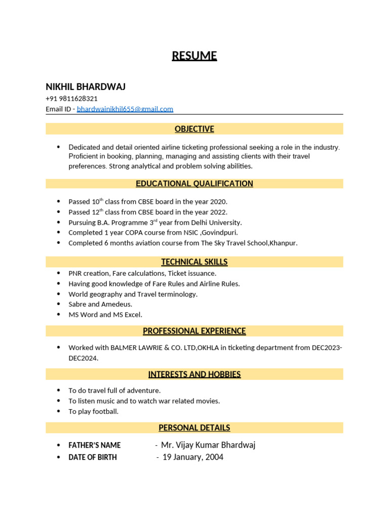 Nikhil Resume | PDF