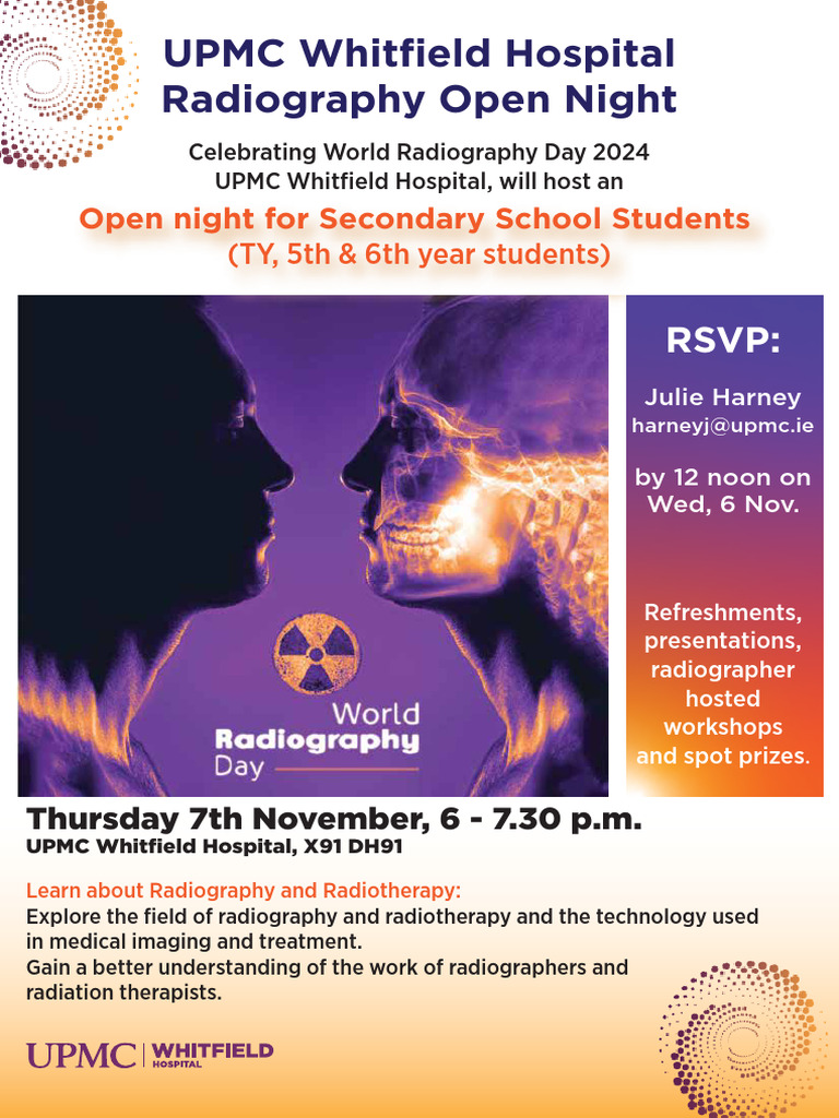 Student Open Night World Radiography Day Invite UPMC Whitfield 2024 | PDF