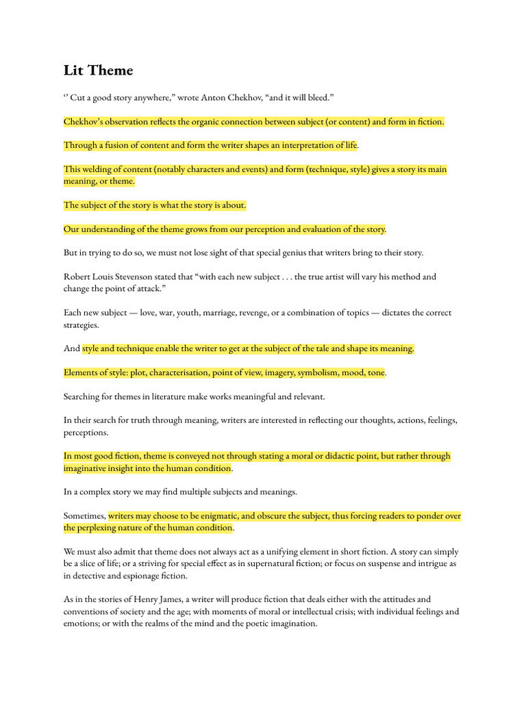 Understanding Literary Themes and Techniques | PDF