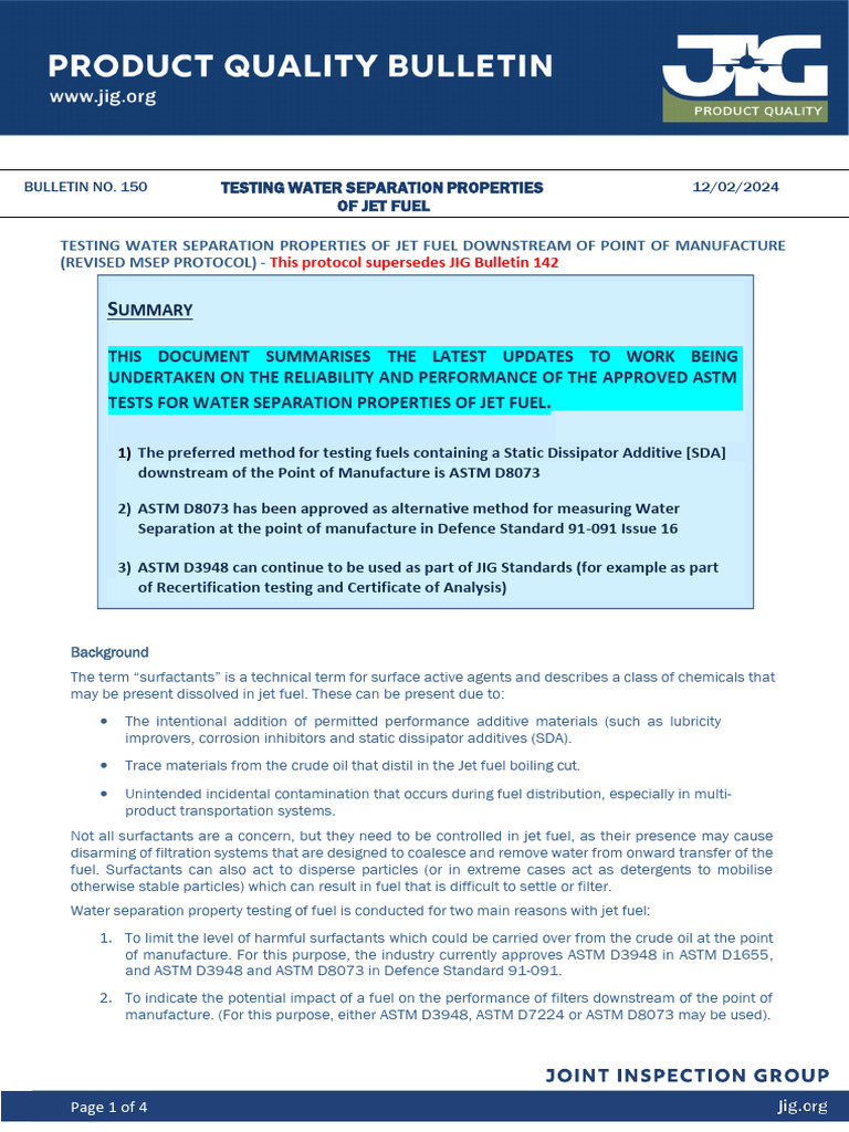 Revised MSEP Protocol for Jet Fuel Testing | PDF | Jet Fuel | Tort