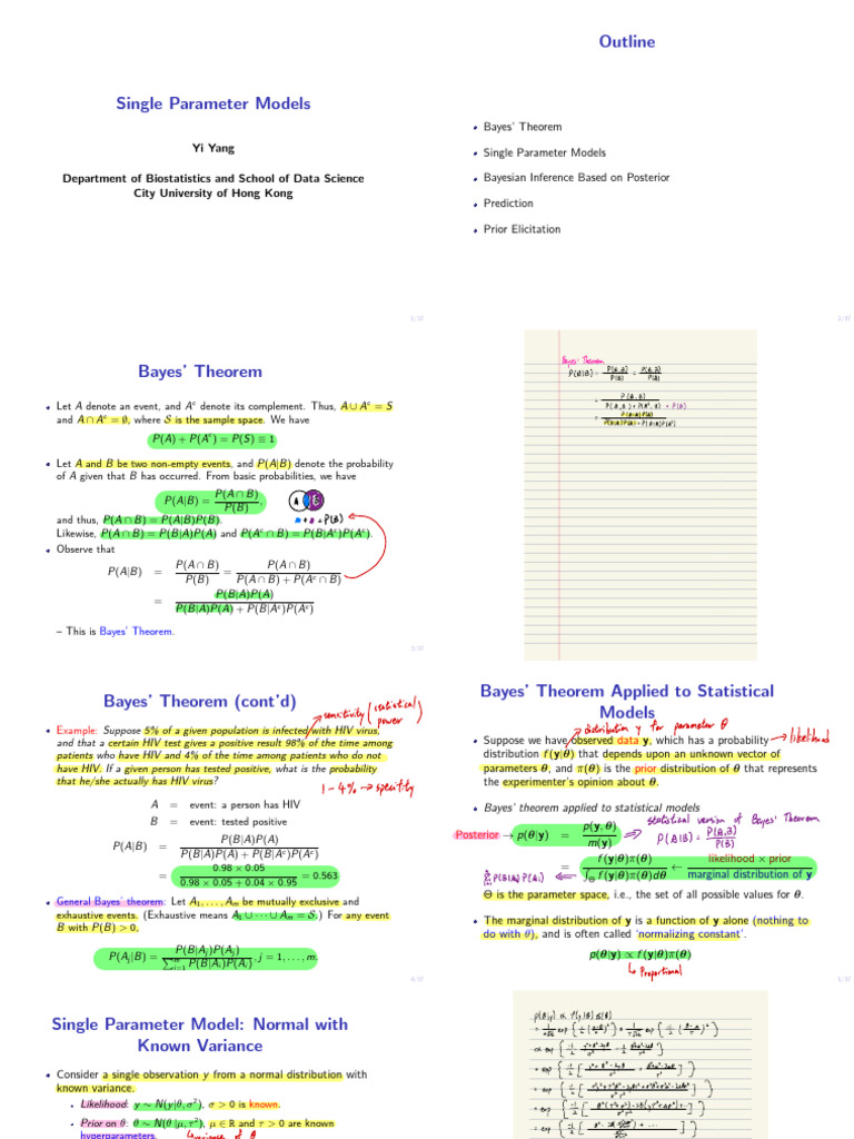 Single Parametric Models Pdf Bayesian Inference Statistical Inference