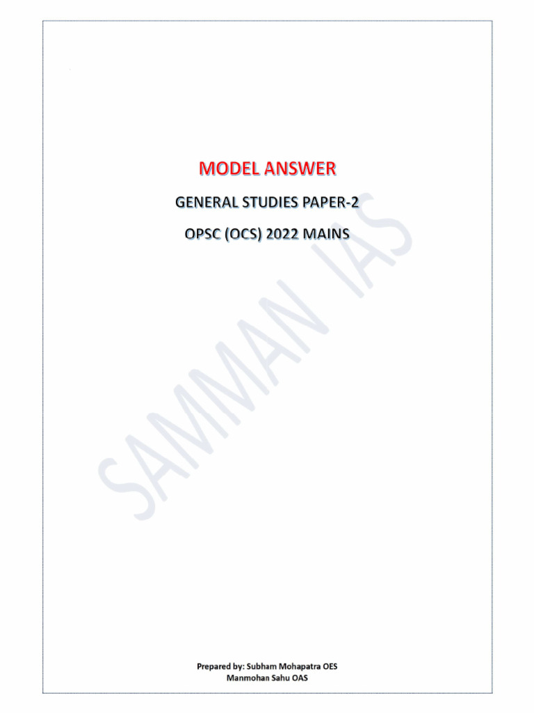 GS Paper-2 (2022) Model Answer | PDF
