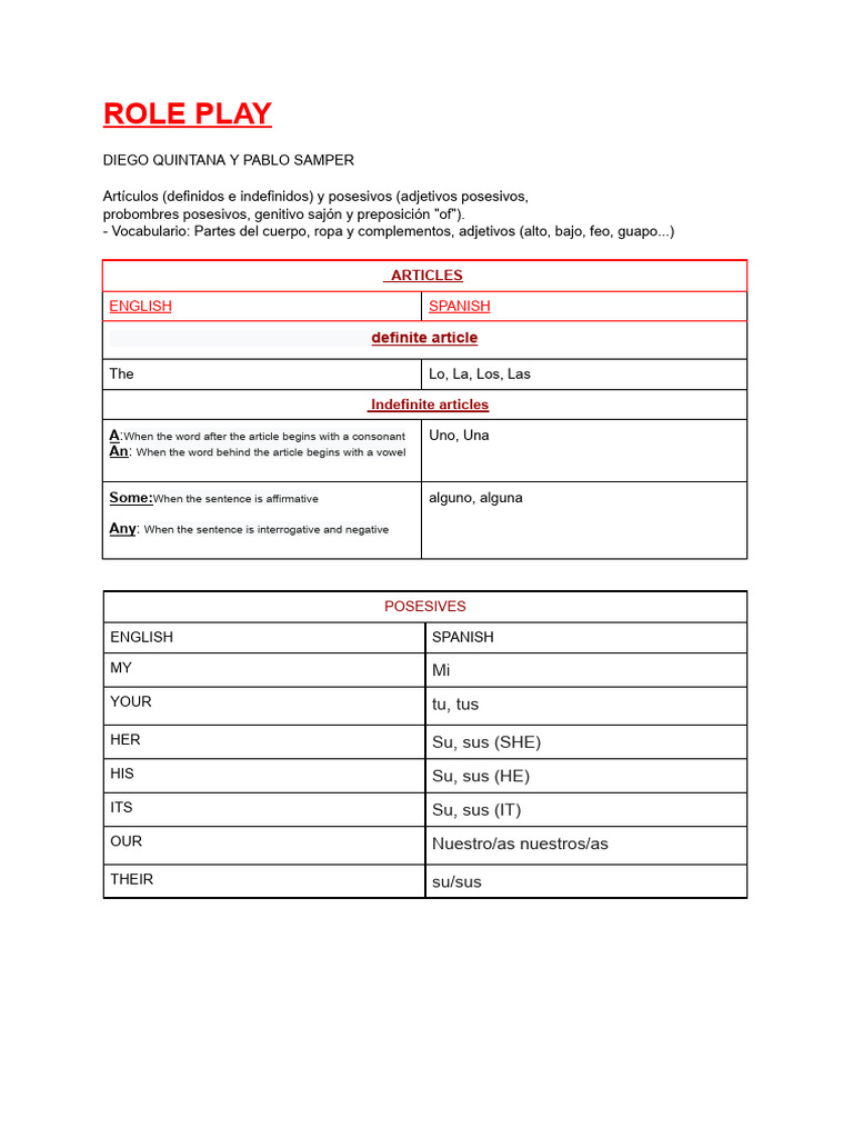 Role Play | PDF
