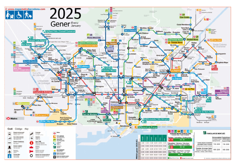 Mapa Metro Barcelona Accesibilidad 2025 Big | PDF