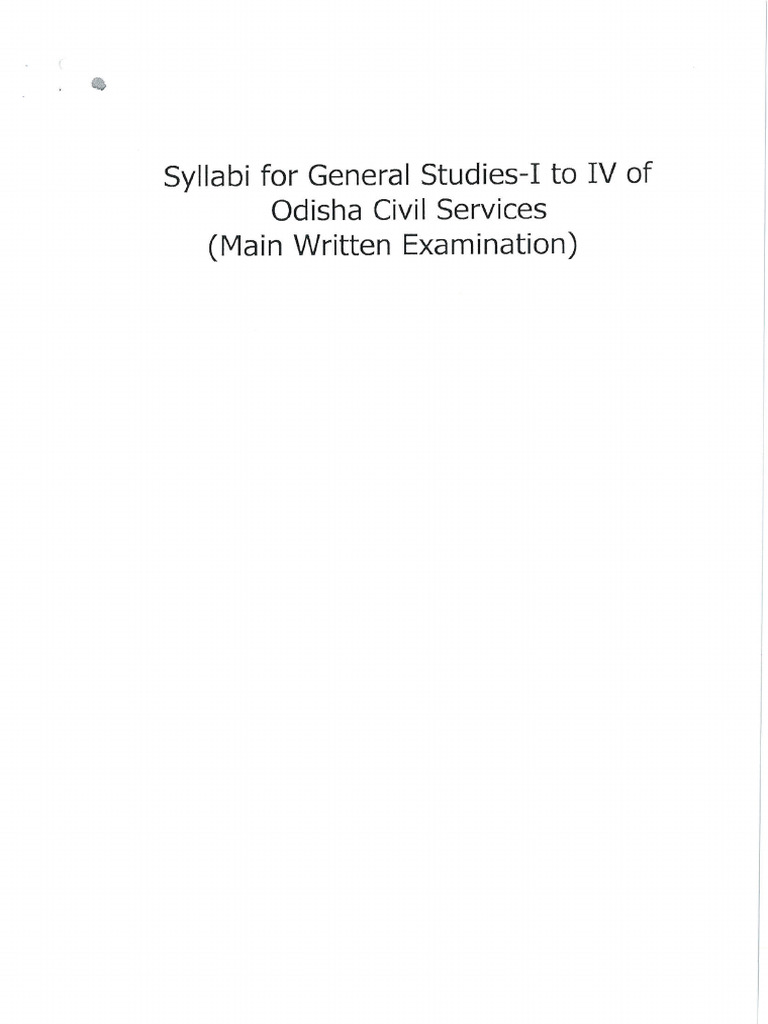 OPSC GS Syllabus | PDF