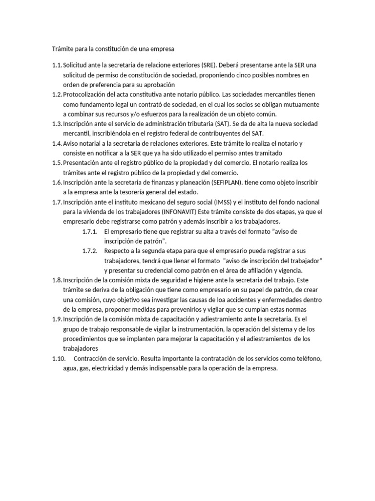 Tramite para La Constitucion de Una Empresa | PDF