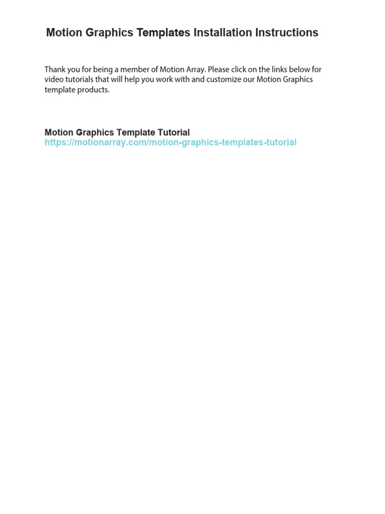 Motion Graphics Template Instructions | PDF