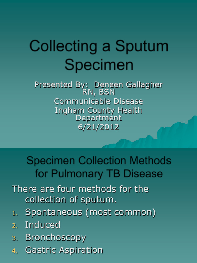 Sputum Collection | PDF