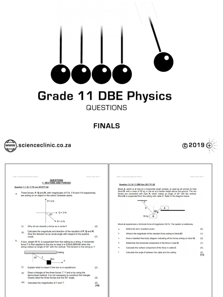 Gr11_clinic questions | PDF | Applied And Interdisciplinary Physics | Force