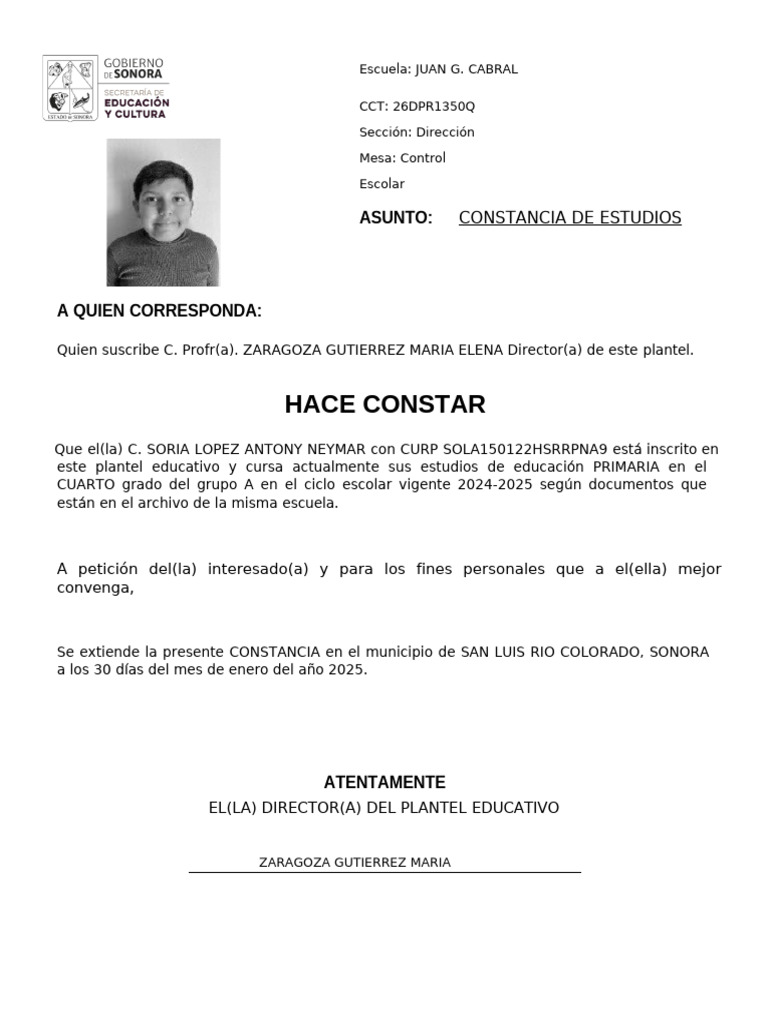 Constancia Estudios | PDF