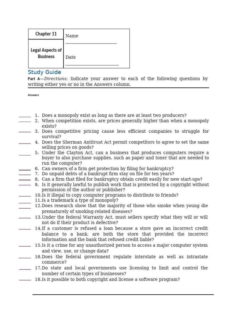Chapter 6(11) Study Guide | PDF | Bankruptcy | Taxes