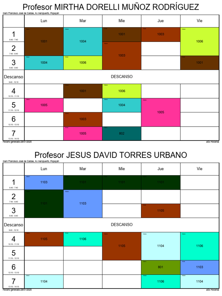 2025 - Inem - Horario Provisional | PDF