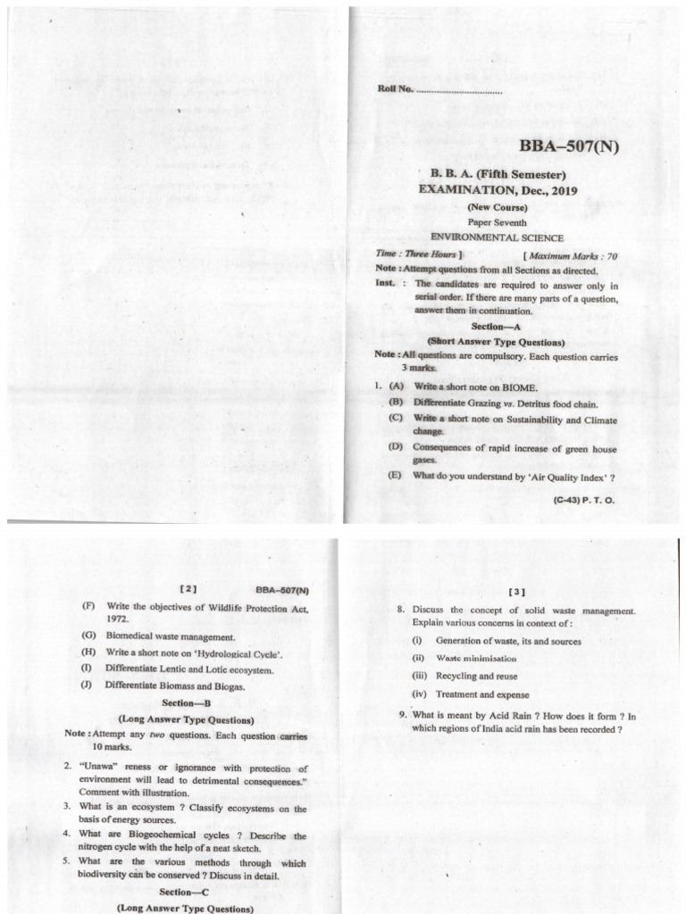 Bba 507 | PDF | Ecosystem | Waste