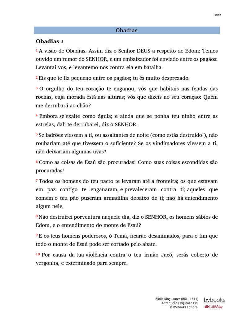 Obadias: Profecia contra Edom | PDF | Jacó