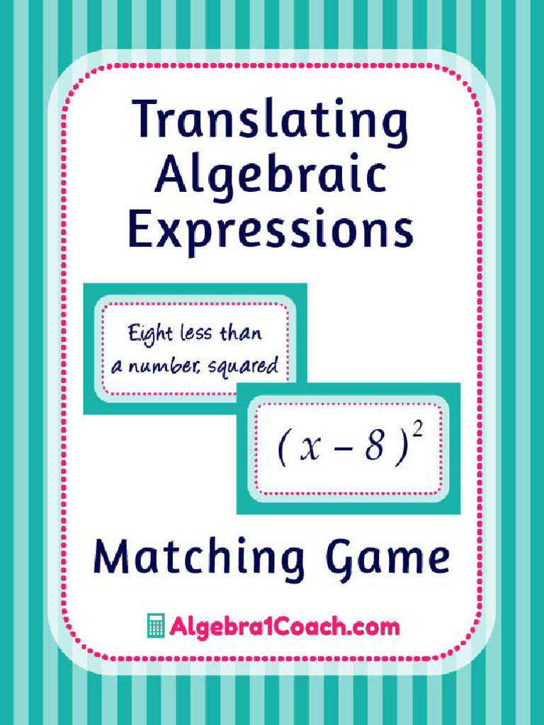Translating-Algebraic-Expressions-Matching-Game | PDF